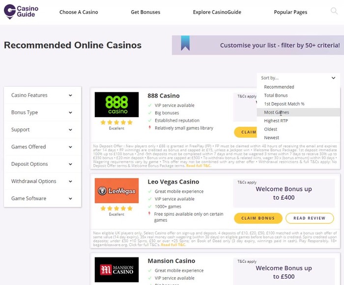Online Casinos Ranked And Reviewed - Best Of 2019 | CasinoGuide